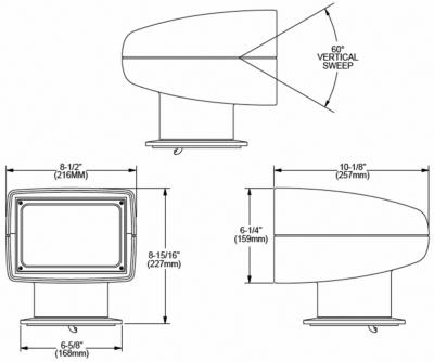 PROJECTEUR MOTORISE 24V 360° HORIZ. JABSCO 146SL 60080-0024